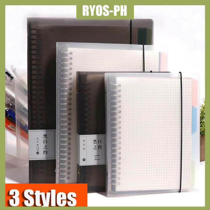 A4/A5/B5 Refillable Transparent Plastic Cover Notebook 60 Thick Loose ...