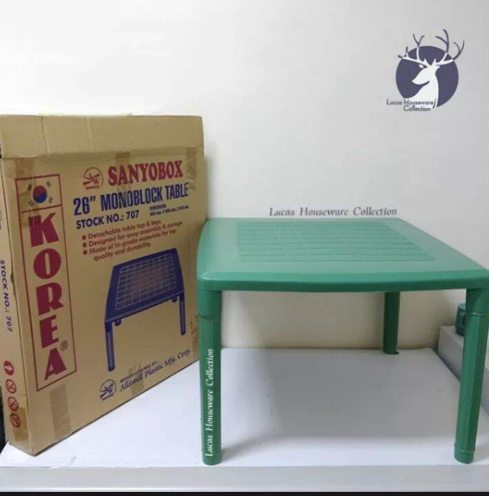 SANYO 26 INCHES PLASTIC SQUARE TABLE MONOBLOCK TABLE STURDY COFFEE ...
