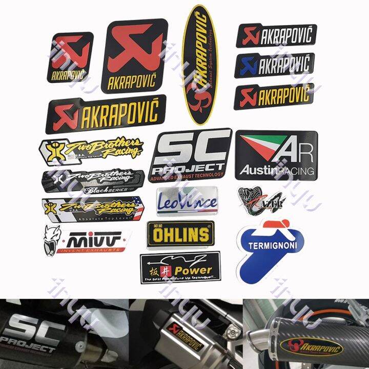 Motorcycle Car Aluminium Heat-resistant Exhaust Pipes Sticker Label ...