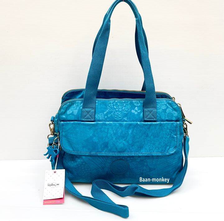 KIPLING SHOP ของแท้เบลเยี่ยม กระเป๋าถือสะพาย KIPLING OLANO Aqua Blue ...