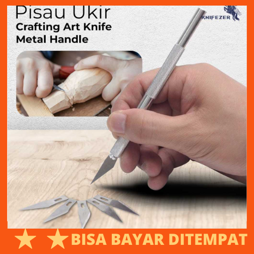 Pisau Ukir Seni Hobby Crafting Art Knife Metal Handle / Alat Pisau ...