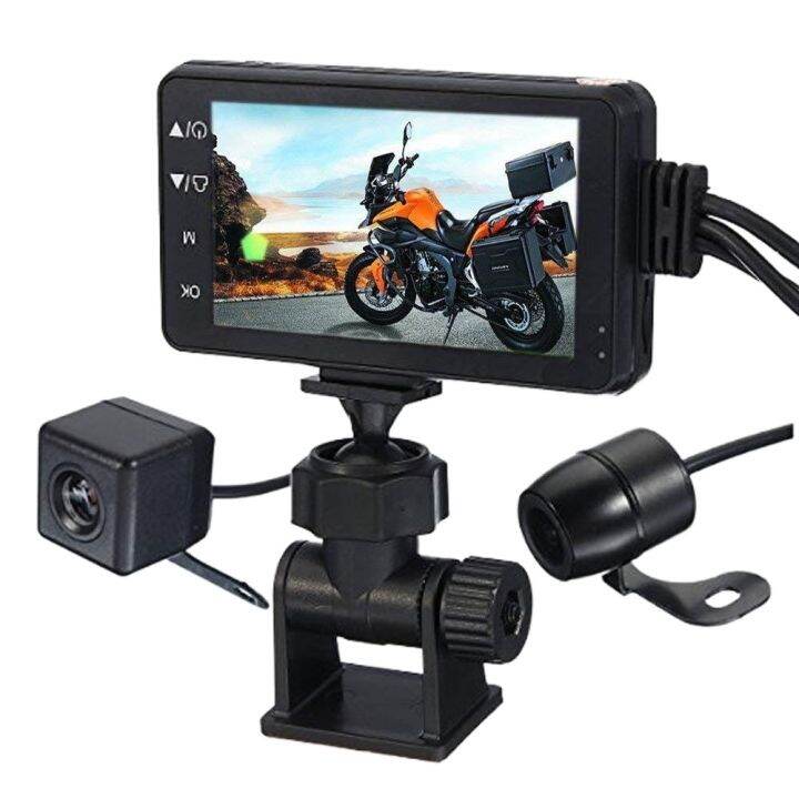 Motorbike Dash Cam DVR Front Rear View Camera Motorcycle Video Recorder ...