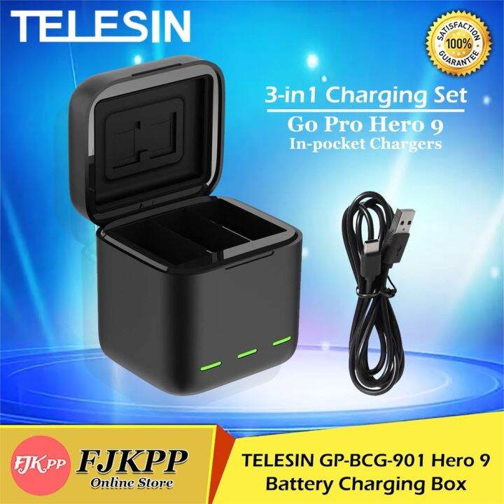 Go Pro Hero 9 Triple Storage Battery Charger Box for GoPro Hero 9 ...