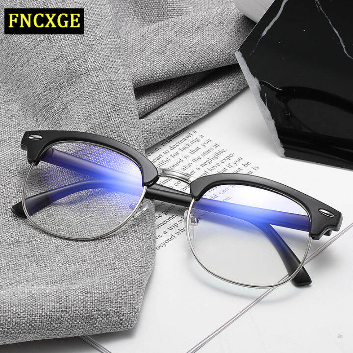 FNCXGE แว่นตาสายตาสั้น 0.0 ถึง -6.0 ผู้ชาย ผู้หญิง แฟชั่น สไตล์เกาหลี โลหะ แว่นทรงเหลี่ยม แว่น ...