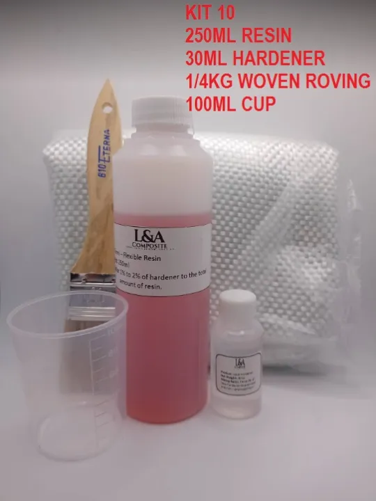 FIBERGLASS PREMIX RESIN (A10) - 250ML RESIN, 30ML HARDENER, 1/4KF WRC ...