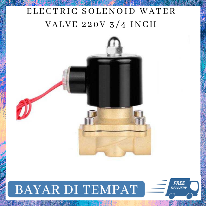 [BISA COD] katup solenoid / Electric Solenoid Water Valve 220V 3/4 Inch ...