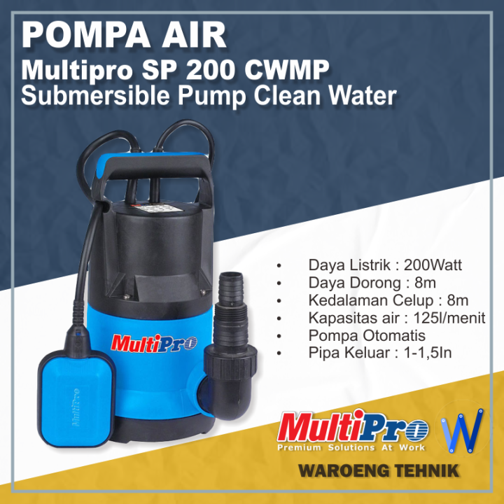 Pompa MULTIPRO Submersible Pump SP-200-CWMP For Clean Water | Lazada ...
