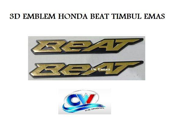 3D EMBLEM HONDA BEAT TIMBUL EMAS HARGA SEPASANG KANAN DAN KIRI | Lazada ...