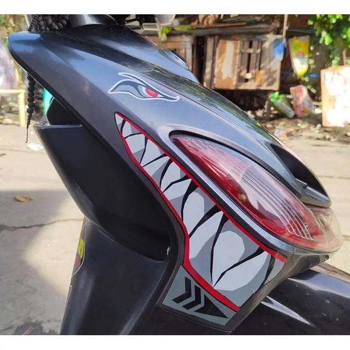 mio sporty shark teeth sticker v1 (both side left right) with free 3 ...