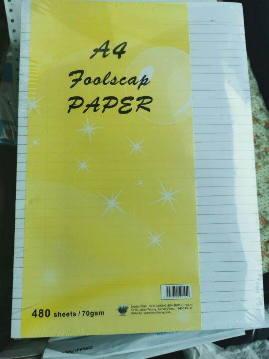 A4 70gms Foolscap Paper /Kertas Kajang / Exam Sheet (480sheet) | Lazada