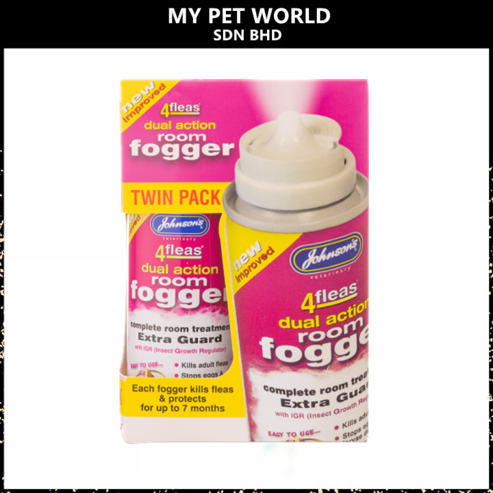 Johnson's Veterinary 4 Fleas Dual Action Room Fogger Twin Pack (2 x ...