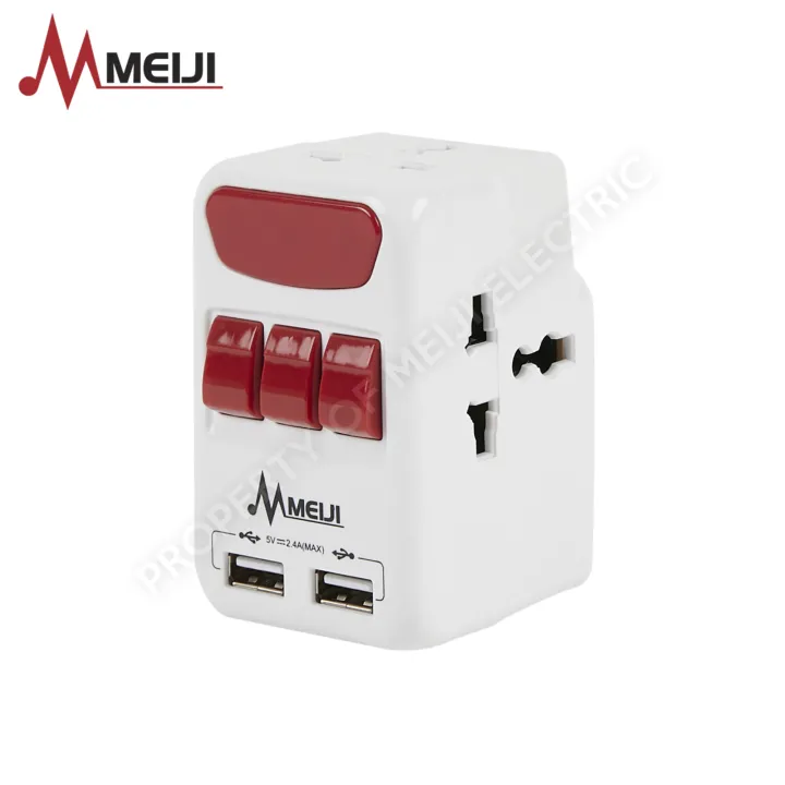 USB Multi Adaptor with International Outlets [Meiji Multi Adaptor with ...