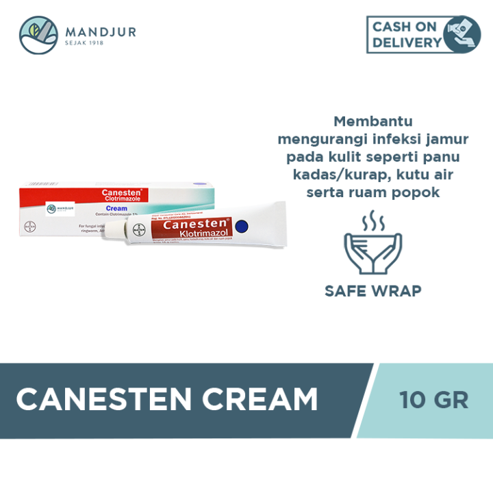 Canesten Krim 10 Gr - Salep Infeksi Jamur Kulit, Panu, Kadas, Kurap ...