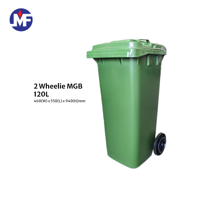 120L Plastic Garbage Bin with Wheel - both Indoor / Outdoor | Lazada
