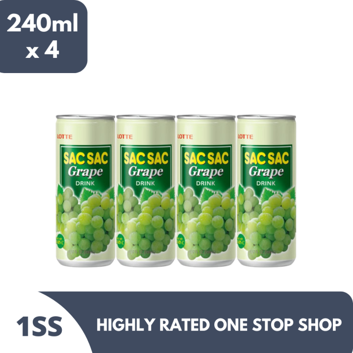 Lotte Sac Sac Grape Drink 240ml x 4 | Lazada PH