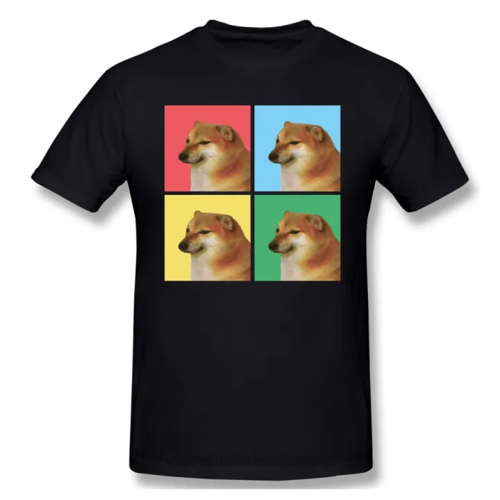 Cheems Doge Cover Printed Cotton T Shirt Vaporwave Aesthetic Visual Art ...