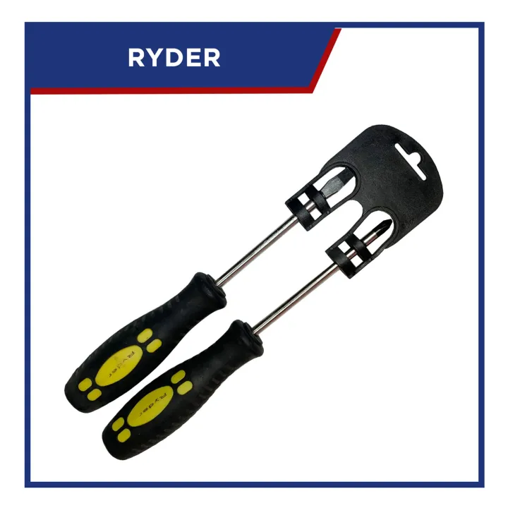 RYDER Tools 2-piece Screwdriver Set (PH2x100mm, 6.5x100mm) Heavy Duty ...