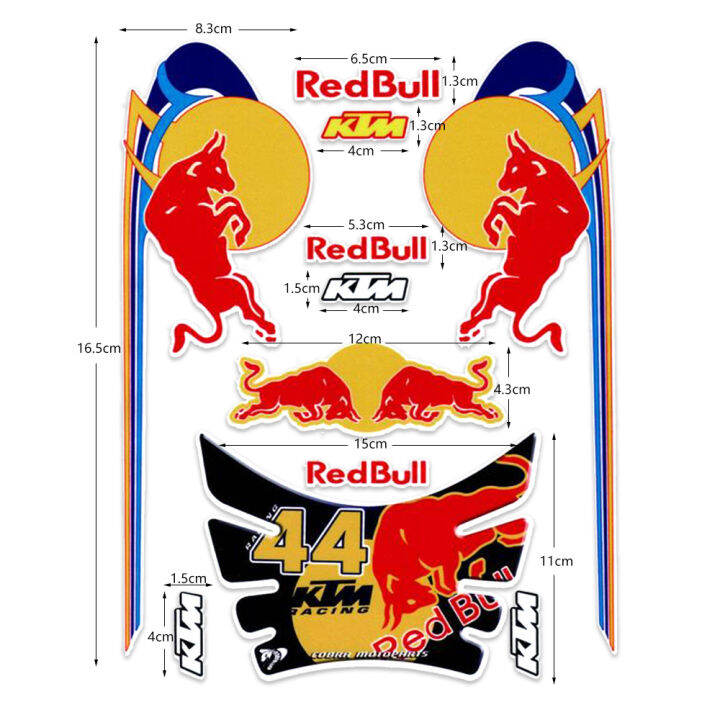 Red Bull Sticker Motorcycle Refit Sponsor Reflective Waterproof ...