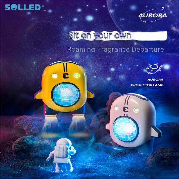 SOLLED Sky Stars Moon Projector Light นักบินอวกาศยานอวกาศห้องนอนโคมไฟข้างเตียงตกแต่ง Night Light ...