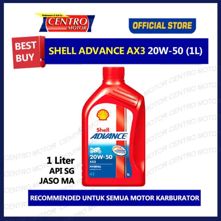 Oli SHELL AX3 1LITER SAE 20W50.OLI MESIN MOTOR MEGA PRO,TIGER,SCORPIO ...