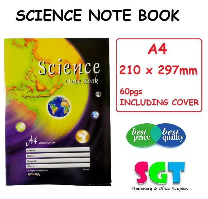Science Note Book A4 60pgs | Lazada