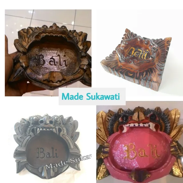 Kerajinan asbak kayu ukiran barong khas bali | Lazada Indonesia