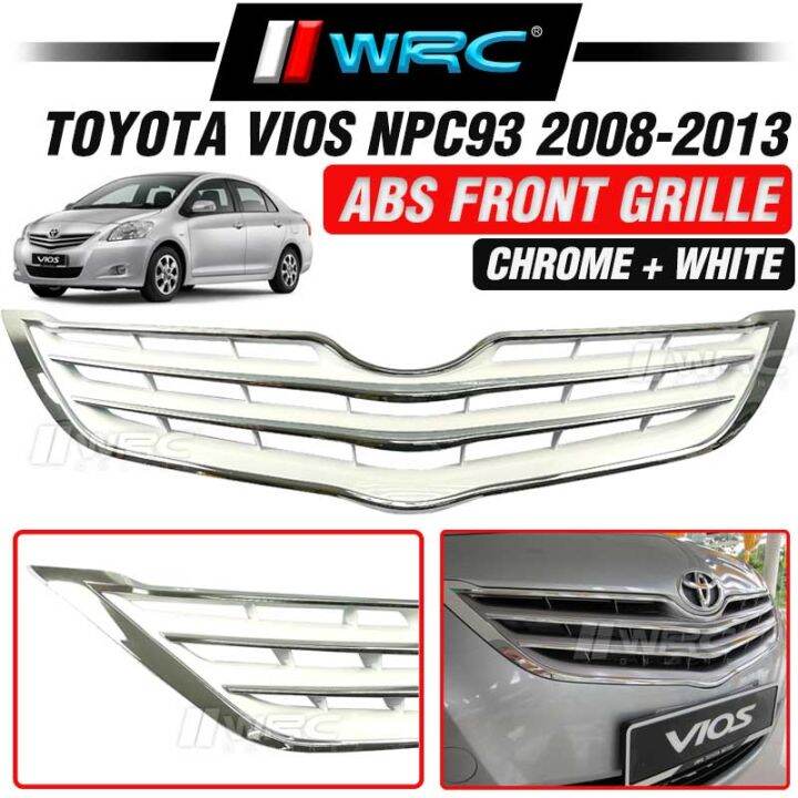 Toyota Vios NPC93 2008 - 2013 ABS Chrome Front Grille ( White ) | Lazada