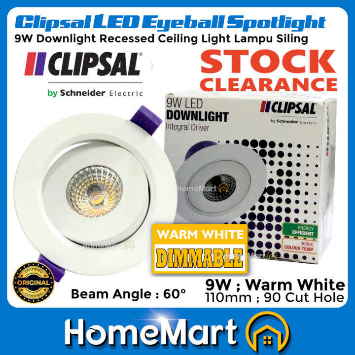 CLIPSAL Schneider LED Eye ball LED Recessed Eyeball Spotlight Round LED ...