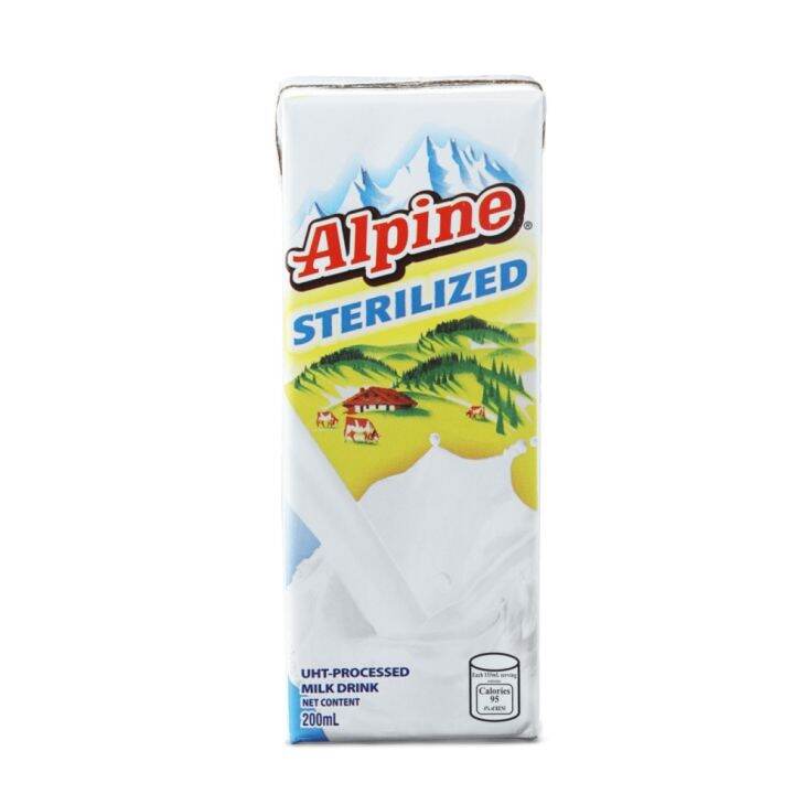 【Mainit ang ulo】 Alpine Sterilized Milk Drink 200ml | Lazada PH