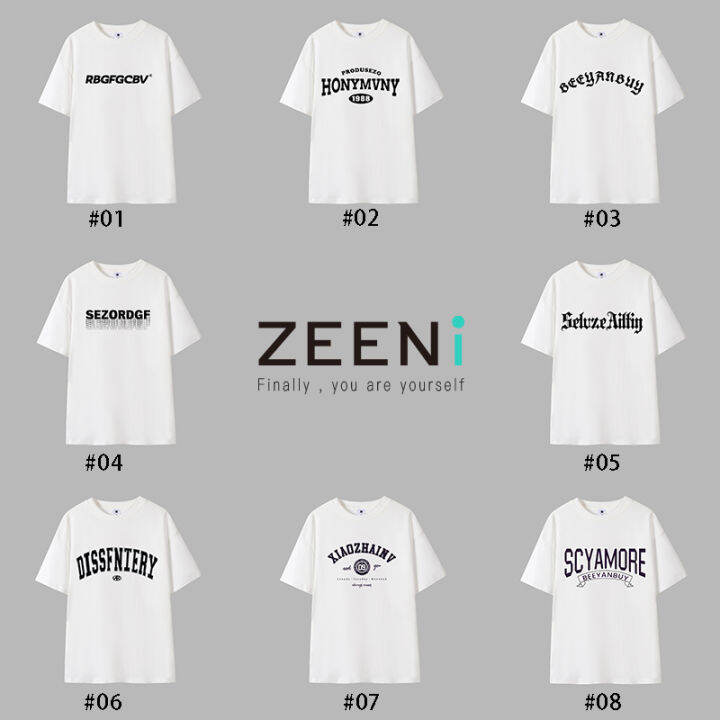 ZEENI เสื้อยืดคอกลมผู้หญิง พิมพ์ลาย แขนสั้น | Lazada.co.th