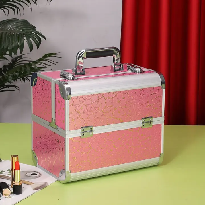 Make-up Kit Cosmetic Organizer Artist Train Travel Storage Carry Box w ...