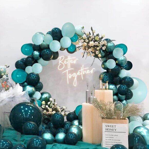 PT59 10Pcs/5"10"12" Teal Blue Tiffany Blue Color Balloons, Double ...