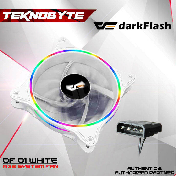 darkFlash D1 Rainbow RGB Case Fan White 120mm Single Fan Molex 4Pin ...