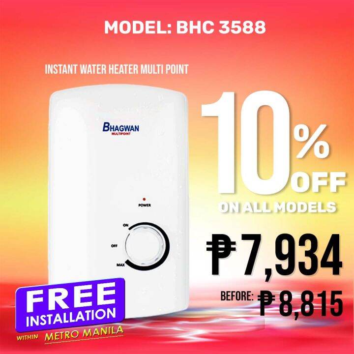 Bhagwan Electric Water Heater Multi-Point Set Shower Heater BHC-3588 ...