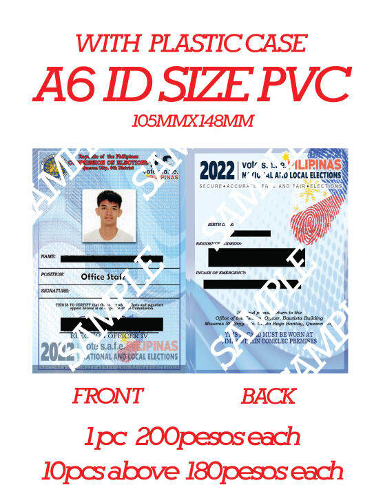 A6 PVC ID, PVC ID, SIZE A6, LARGE ID, PVC CUSTOMIZE ID, EVENT A6 ID ...