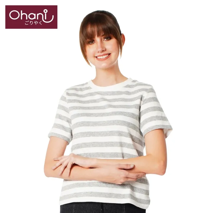 Ohani 1x1 Ribbed Knit Crew Neck Tee | Lazada PH