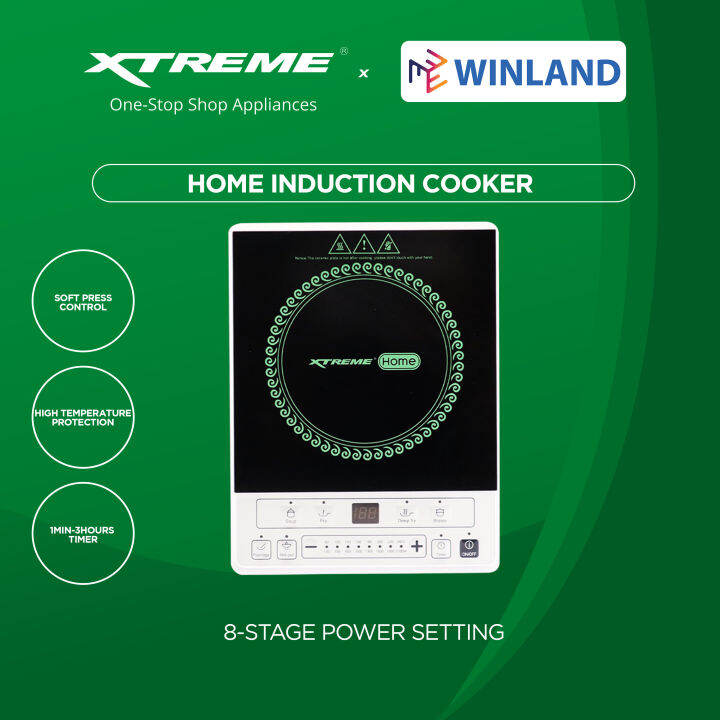 XTREME HOME by Winland 2100W Induction Cooker with Timer 8-Stage Power ...