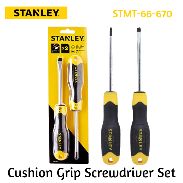 STANLEY [ STMT-66-670 ] Cushion Grip Screwdriver Set 2pc | Lazada
