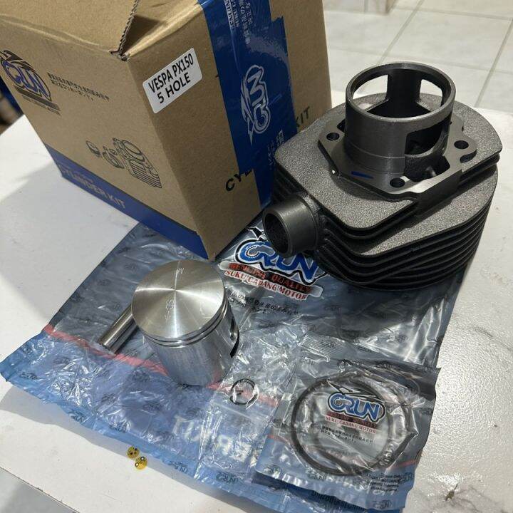 CRUN 5 HOLE VESPA PX150 SILINDER BLOK CYLINDER BLOCK MOTOR LUBANG HEAD ...