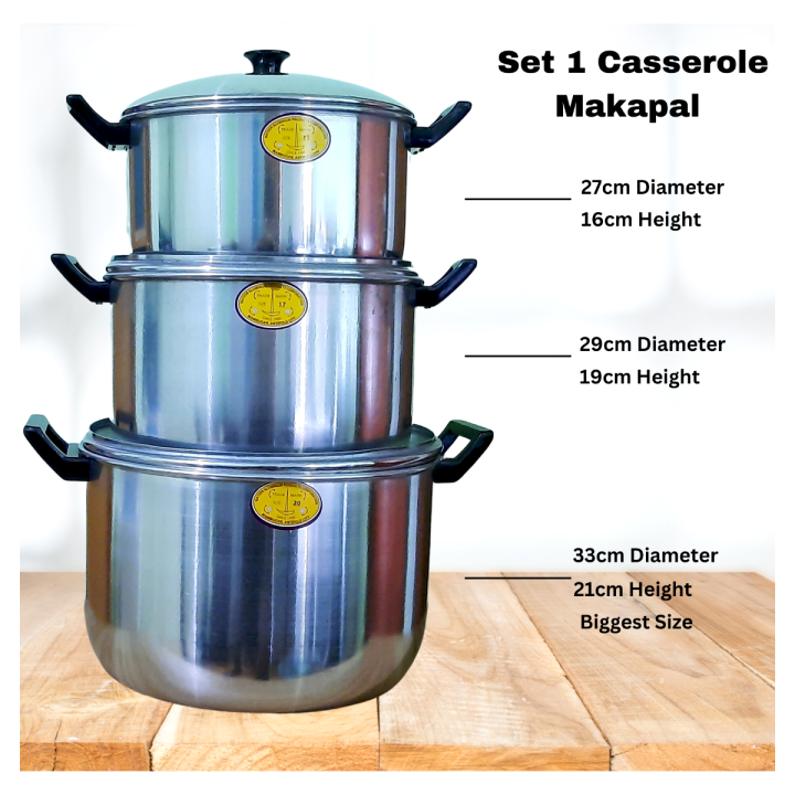 Kaserola Set Casserole Makapal Aluminum Heavy Duty | Lazada PH