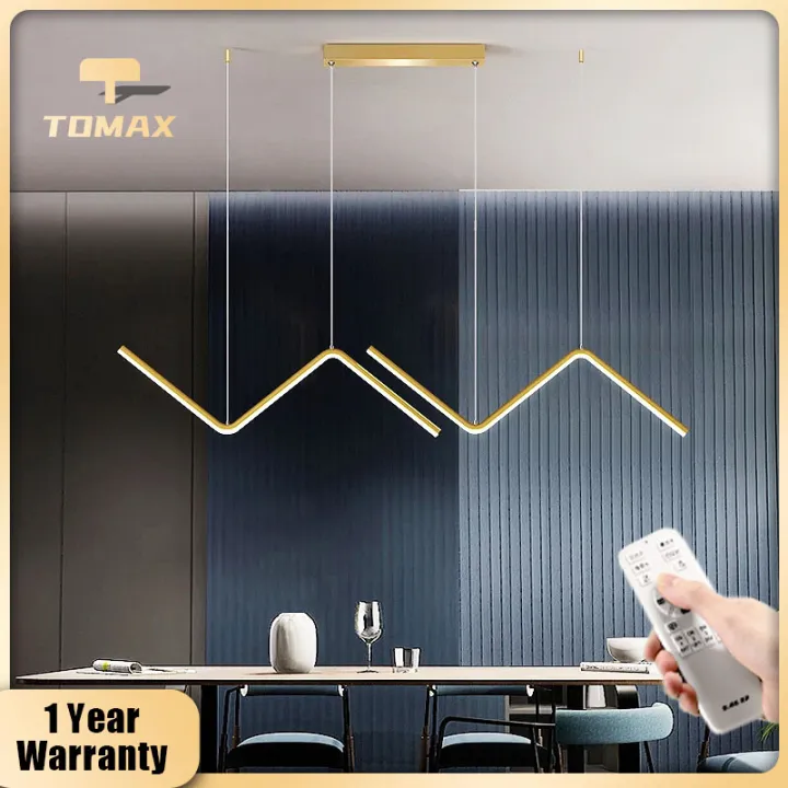 [Remote Dimming]TOMAX 120CM LED Bar Light Hanging Bedroom Lamp Dim ...