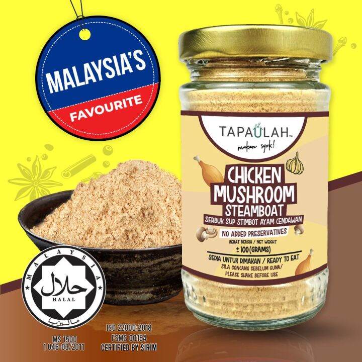 Chicken Mushroom Steamboat Soup Base :- 130g (Halal, Tiada Pengawet dan Sedia untuk di Masak ...