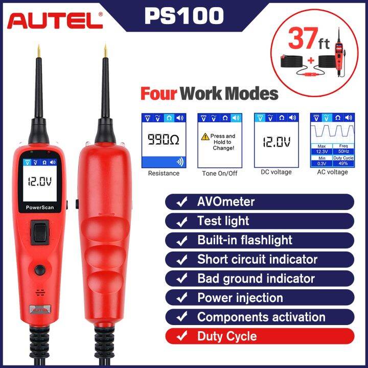 Autel Powerscan PS100 Automotive Electrical System Diagnosis Tool Power ...
