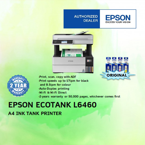 Epson EcoTank L6460 A4 Ink Tank Printer with wifi ( Print , scan , copy ...