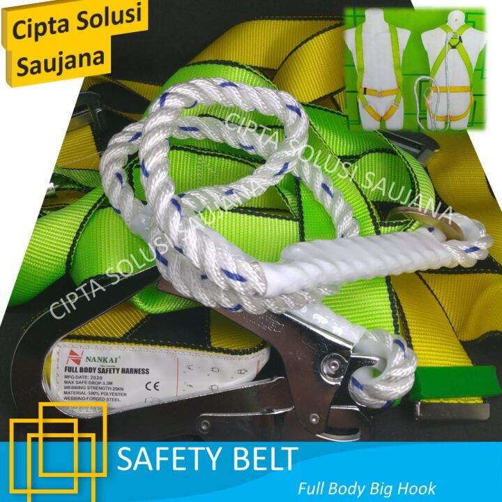 INDUSTRIAL SAFETY BELT HARNESS SABUK PENGAMAN FULL BODY BIG HOOK BESAR ...