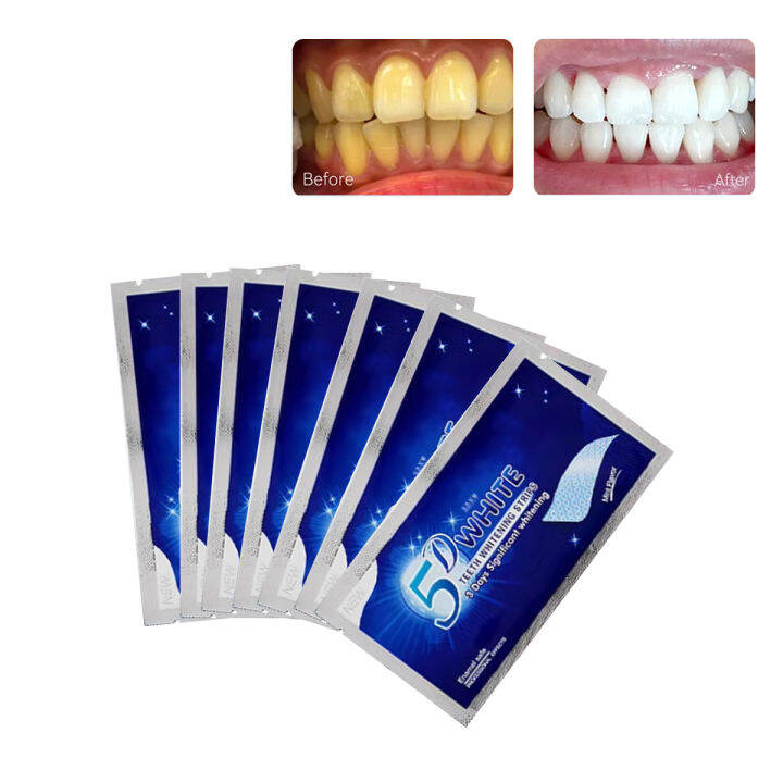 1Box 7Pairs 14Pcs Upgraded 5D Teeth Whitening Strips Oral Dental Care ...