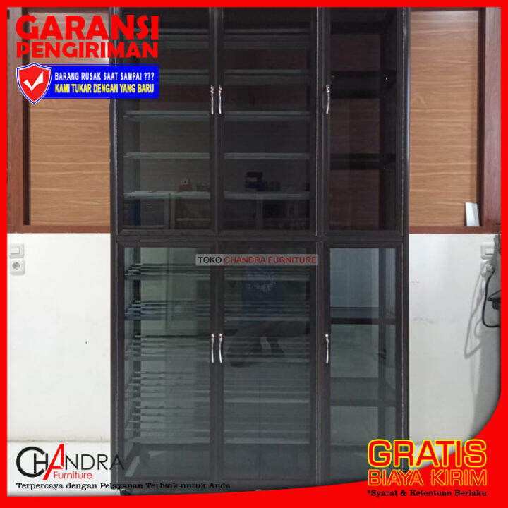Lemari Rak Sepatu 12 susun dan Rak Helm 6 susun120x38 full kaca ...