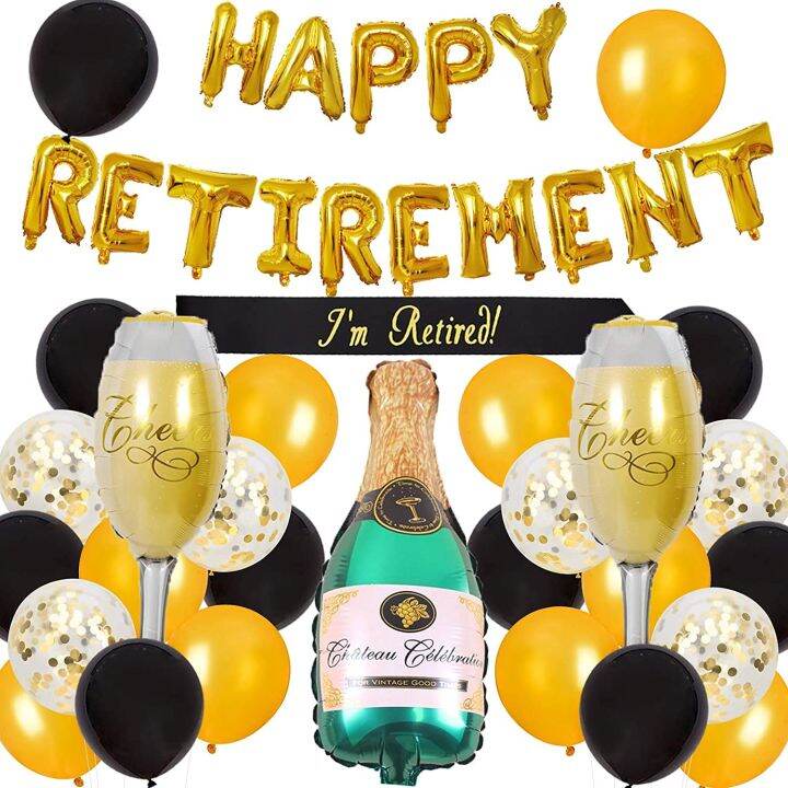 PT73 Happy Retirement Banner Garland, Officially Retired Sash, Office ...