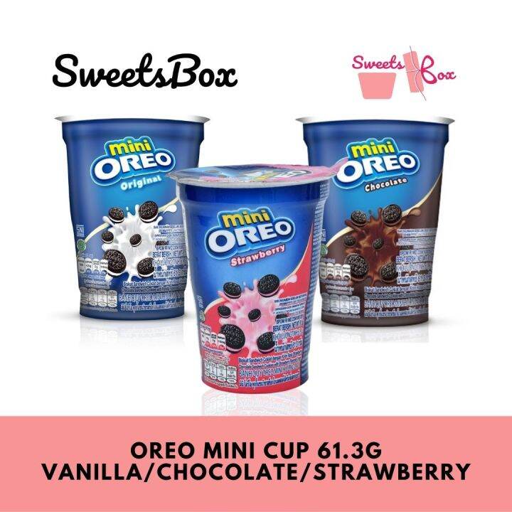 Sweetsbox | Oreo Mini Cup 61.3g - Vanilla/Chocolate/Strawberry - Biskut Oreo Mini | Lazada