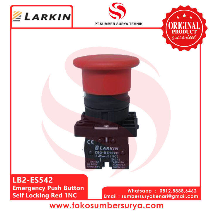 LB2-ES542 LARKIN Emergency Push Button Self Locking Emergancy Stop | Lazada Indonesia